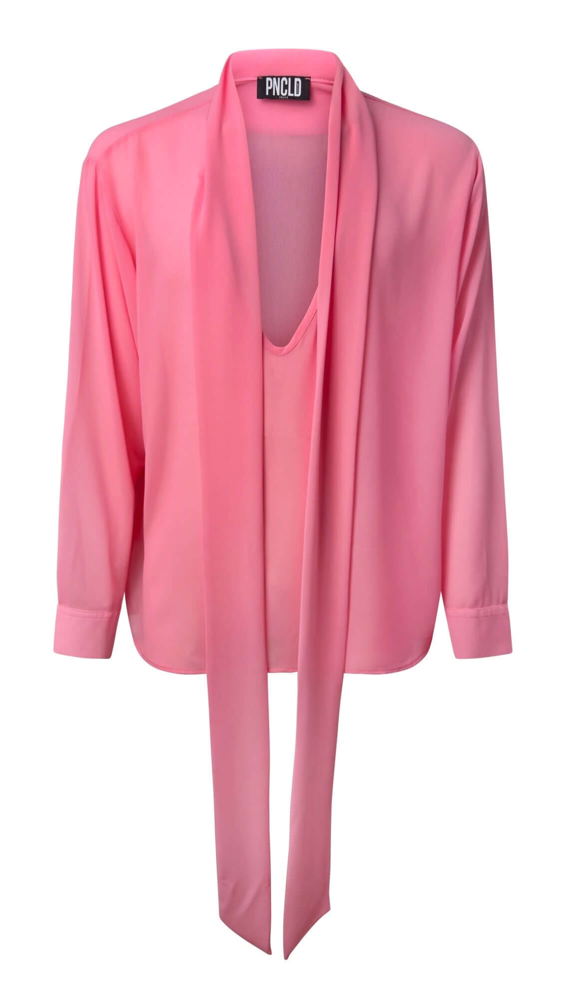 Chemise Col Col Foulard Georgette Rose Homme Femme - PNCLD