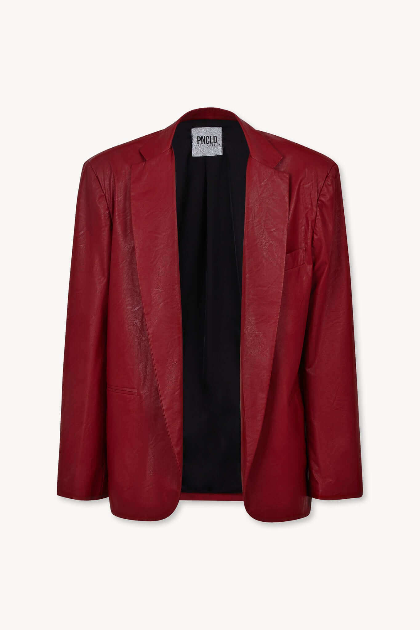 Red Faux Leather Oversized Jacket – PNCLD